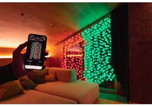 Twinkly TWW210SPP-TEU - LED RGB Venkovní vánoční závěs 210xLED 6,1m IP44 Wi-Fi
