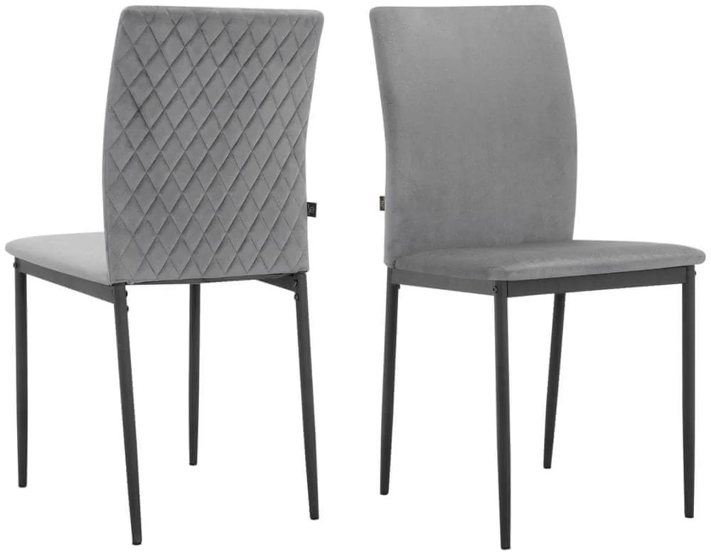 Danish style Jídelní židle Pavia (SET 2 ks), syntetická kůže, tmavě šedá