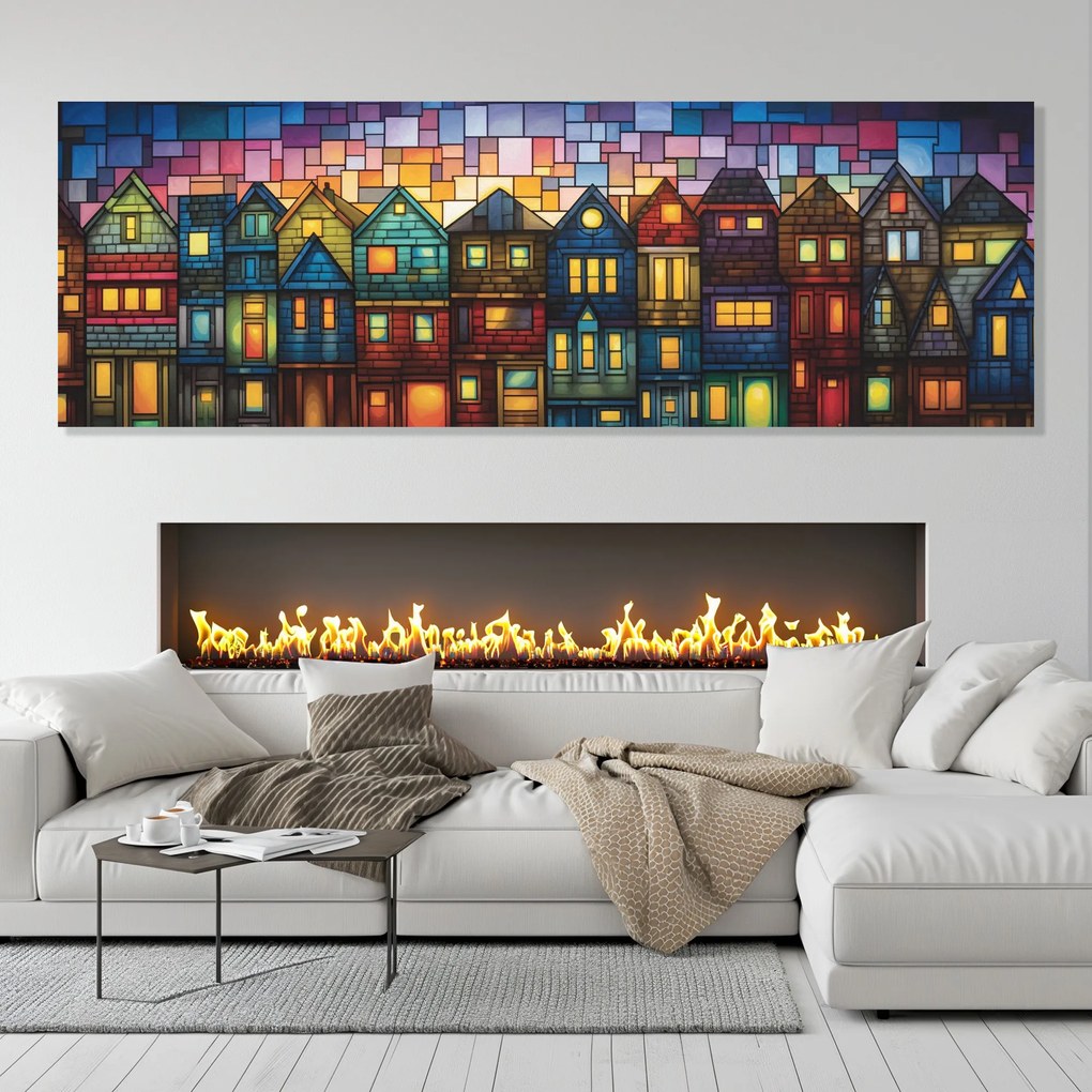 Obraz na plátně - Zářivá ulička v Brickels FeelHappy.cz Velikost obrazu: 210 x 70 cm