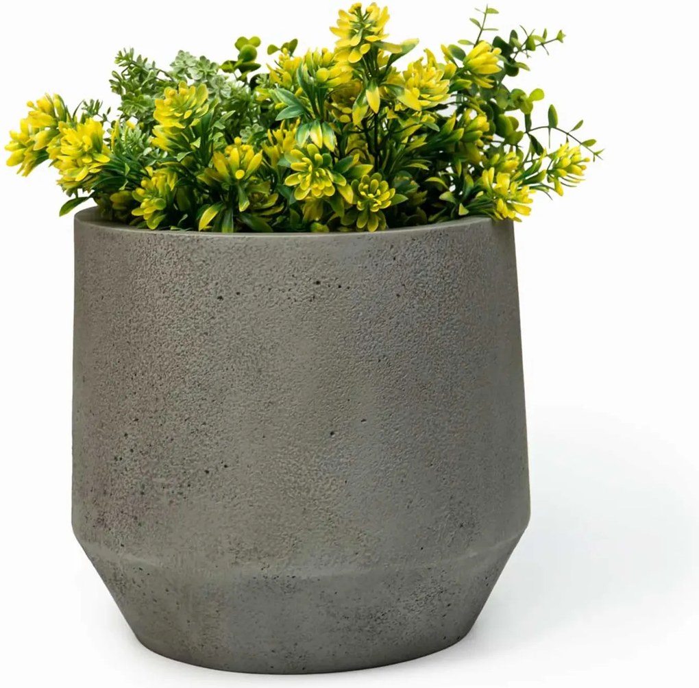 Designový květináč NEXORA, sklolaminát, 31x28 cm, šedý