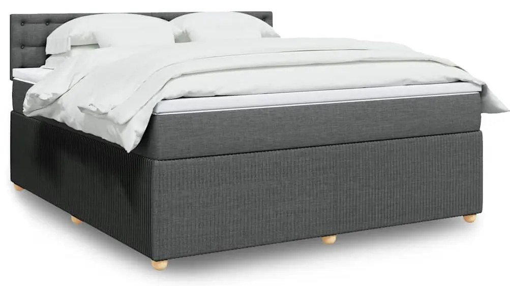 Box spring postel s matrací tmavě šedá 180x200 cm textil 3287550