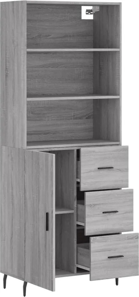 Skříň highboard šedá sonoma 69,5 x 34 x 180 cm kompozitní dřevo 3189467
