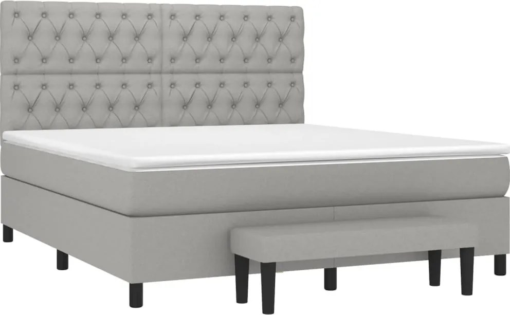 Box spring postel s matrací světle šedá 160 x 200 cm textil 3136845