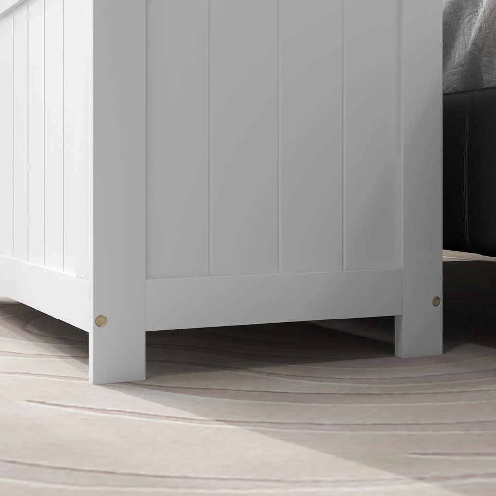 HOMCOM úložný box truhla s uchem a víkem, 81 x 40 x 46 cm, úložný box do obývacího pokoje a ložnice v bílé barvě
