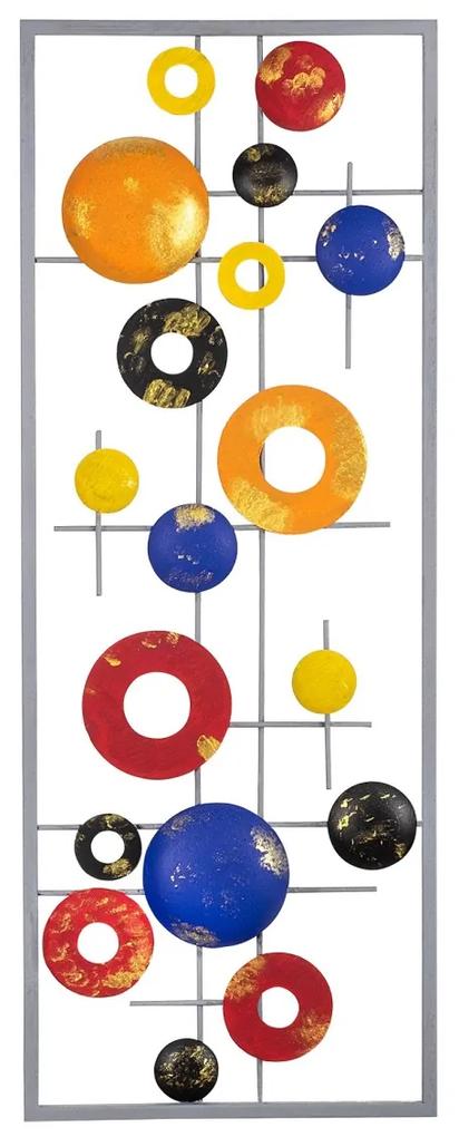 Nástěnná kovová dekorace RINGS vícebarevná
