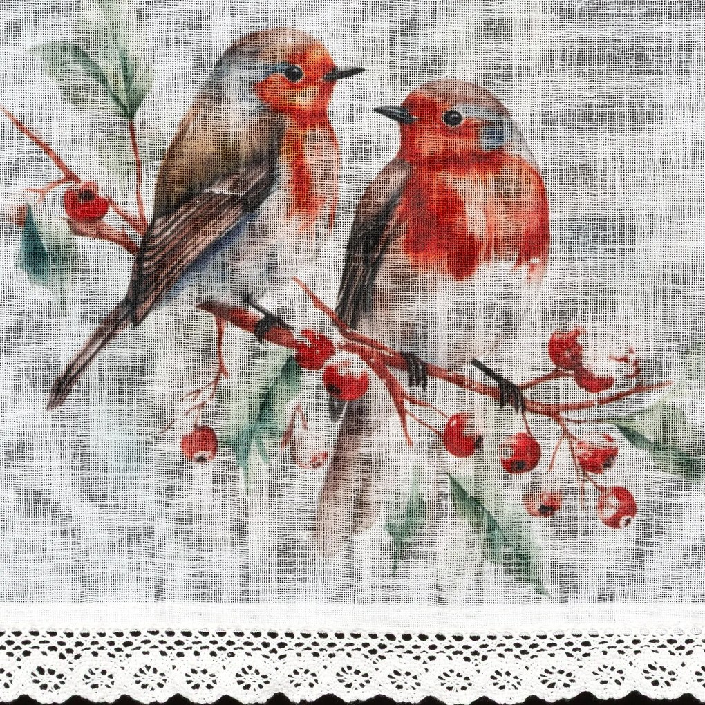 KRÁTKÁ VÁNOČNÍ ZÁCLONA NA PÁSCE XMAS10 150X60 CM VZOROVANÁ