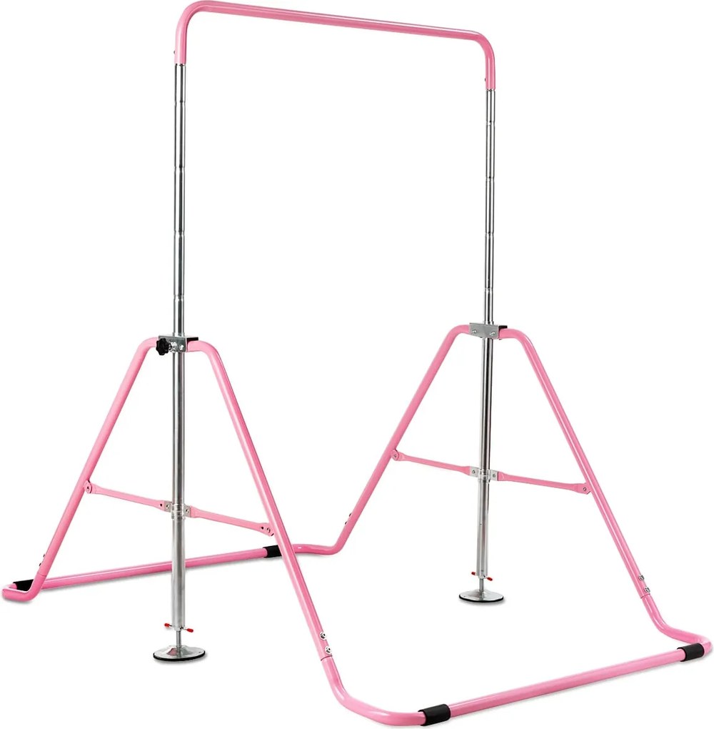 Costway Dětská gymnastická tyč, výškově nastavitelná hrazda, 90-130 cm, skládací