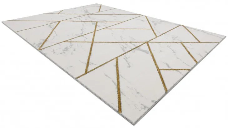 Dywany Łuszczów, Kusový koberec Emerald geometric 1012 cream and gold, 80x150, bílá, kancelář