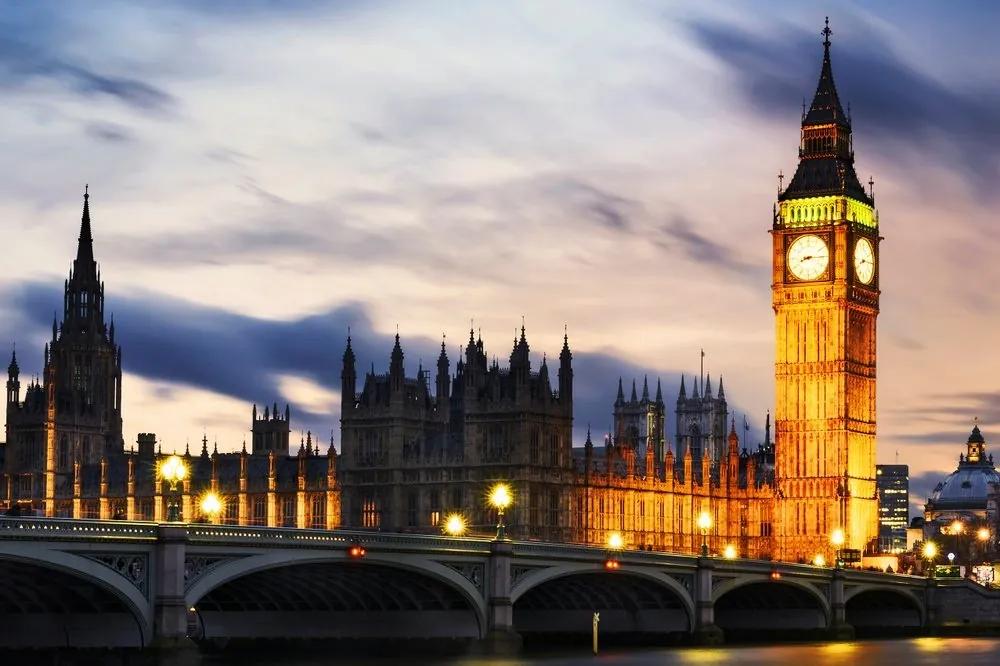 Samolepící fototapeta noční Big Ben v Londýně - 375x250 cm