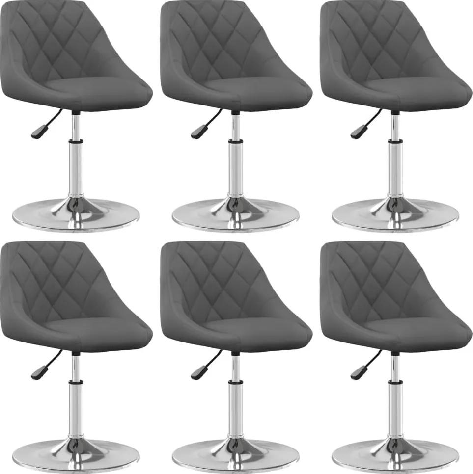 vidaXL Otočné jídelní židle 6 ks samet [3088768] Barva: Tmavě šedá