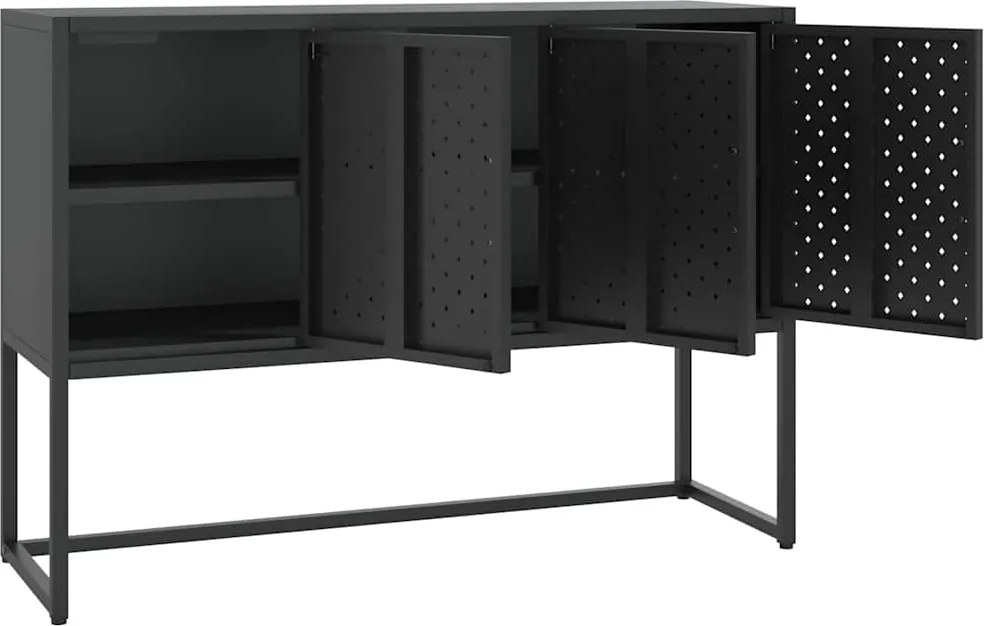 Příborník černý 105 x 35 x 75 cm ocel 335868