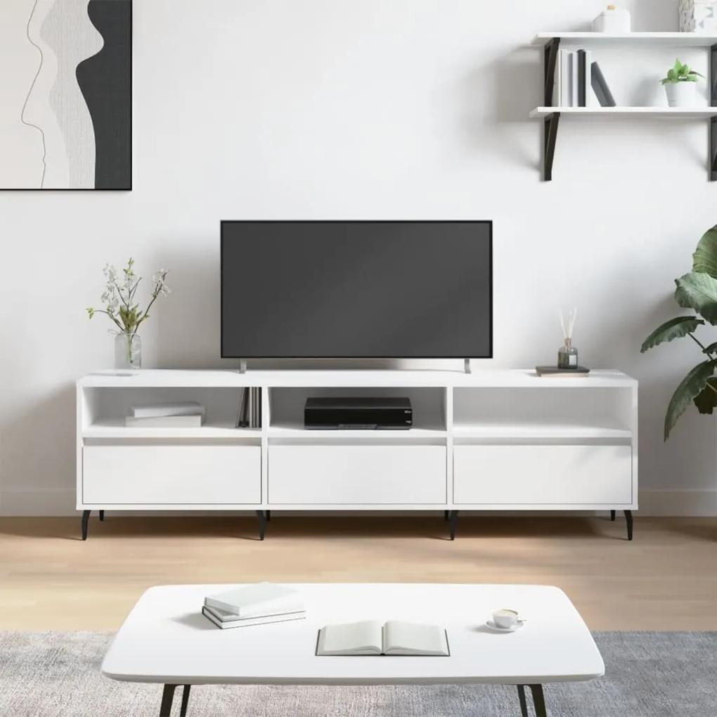 TV skříňka bílá 150 x 30 x 44,5 cm kompozitní dřevo - Default Title