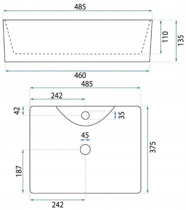 Keramické umyvadlo na desku REA BASARO CERES bílé