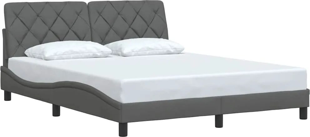 Rám postele bez matrace tmavě šedý 160 x 200 cm textil 3310609