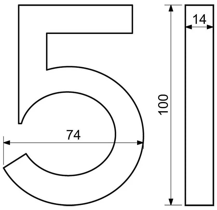 Domovní číslice  RICHTER 3D RN.100LV (černá matná), 9, RICHTER Černá matná
