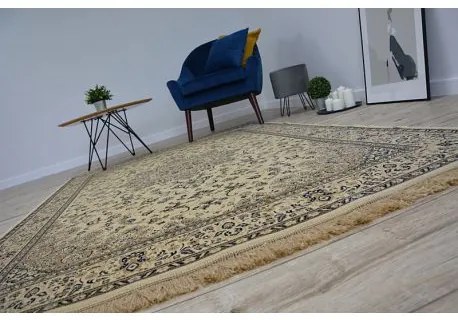 koberec WINDSOR 22915 ROSETTE JACQUARD slonová kost/modrý velikost 120x170 cm | krásné koberce cz