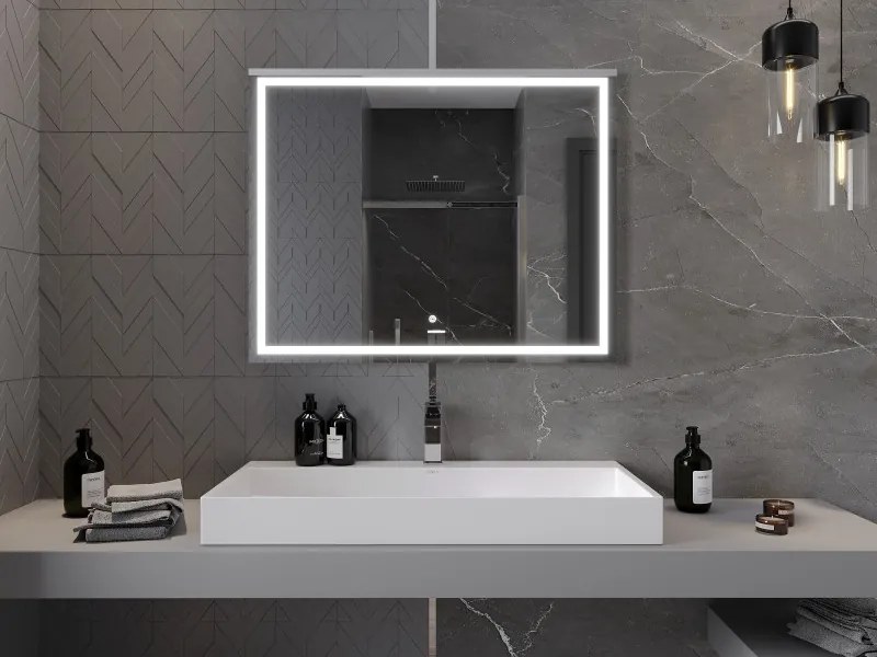 Mexen Miko, LED koupelnové zrcadlo s podsvícením 100 x 80 cm, 6000K, ochrana proti zamlžování, 9819-100-080-611-00