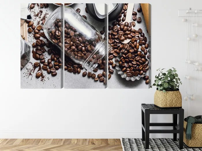 Vícedílný obraz Ingredience Pro Přípravu Kávy Nedostatek Nedostatek Plátno Canvas 180x120