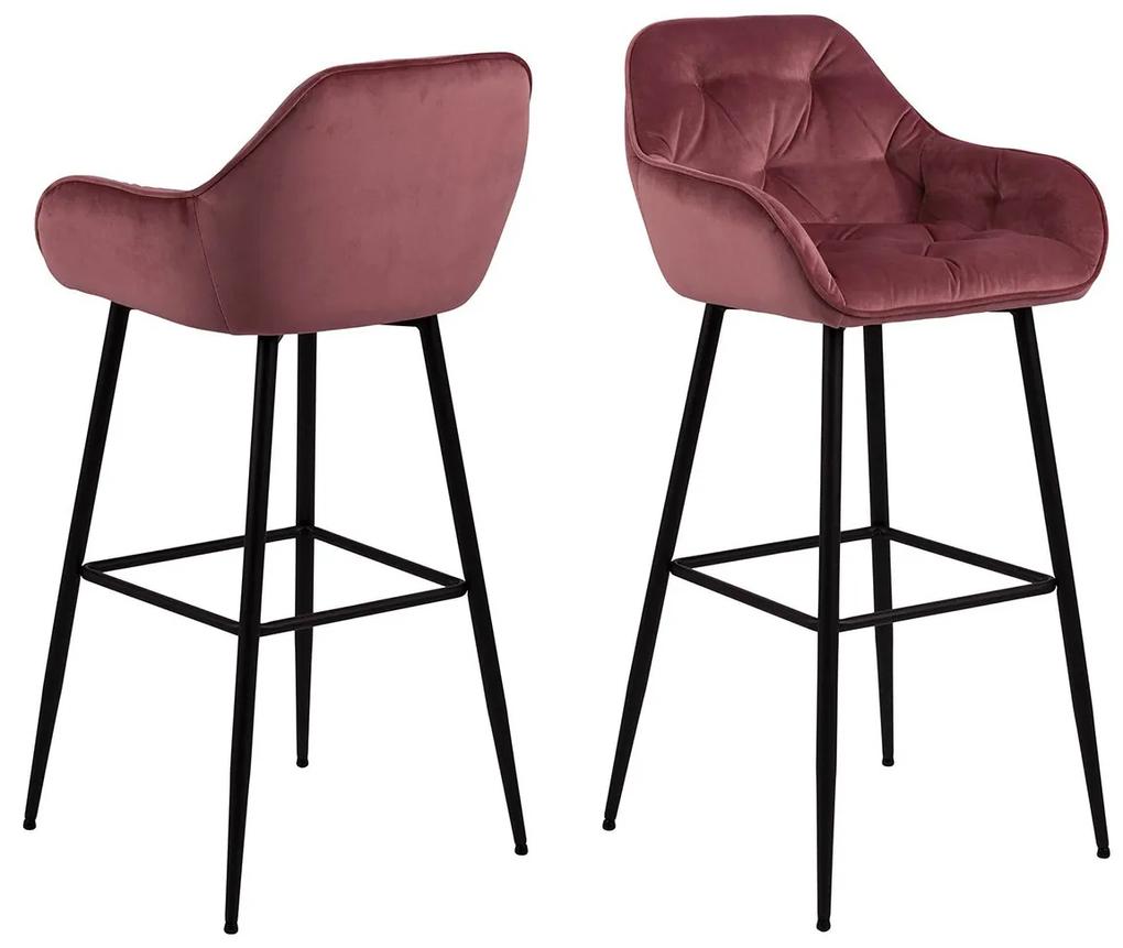 ACTONA Sada 2 ks − Barová židle Brooke − červená 103,5 × 55 × 52 cm