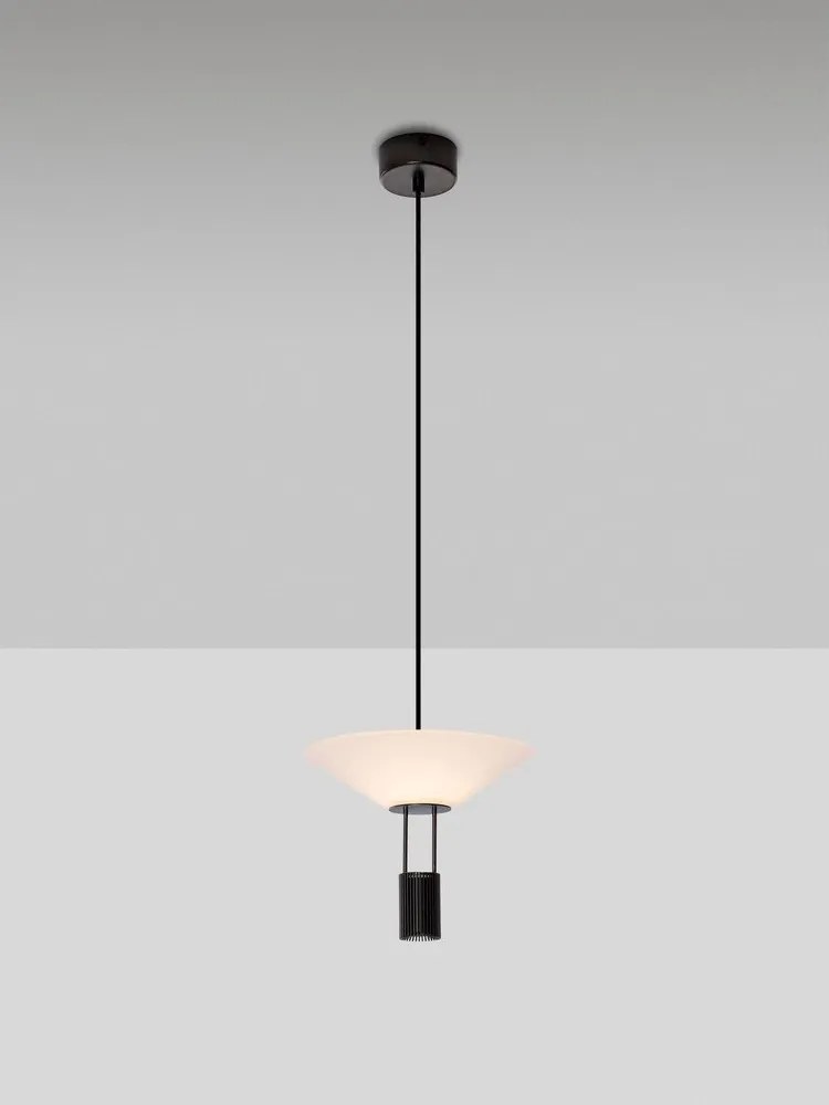 Matně černé hliníkové LED závěsné svítidlo se stínidlem z akrylového skla ø 22 cm Anafi – Nova Luce
