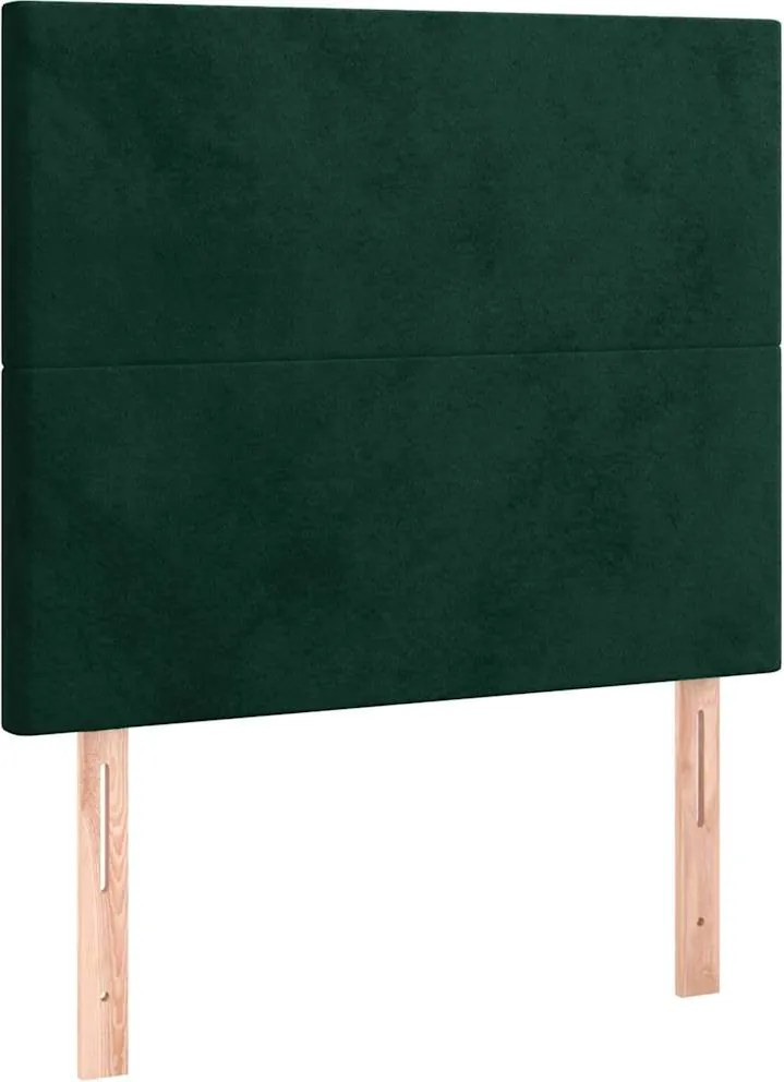 Čelo postele tmavě zelené 80x5x118/128 cm sametové 3116085
