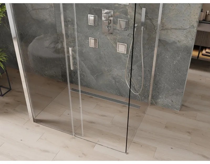 Mexen Omega 3-stěnový sprchový kout 110x90 cm, 8mm čiré sklo - chromový profil, 825-110-090-01-00-3S