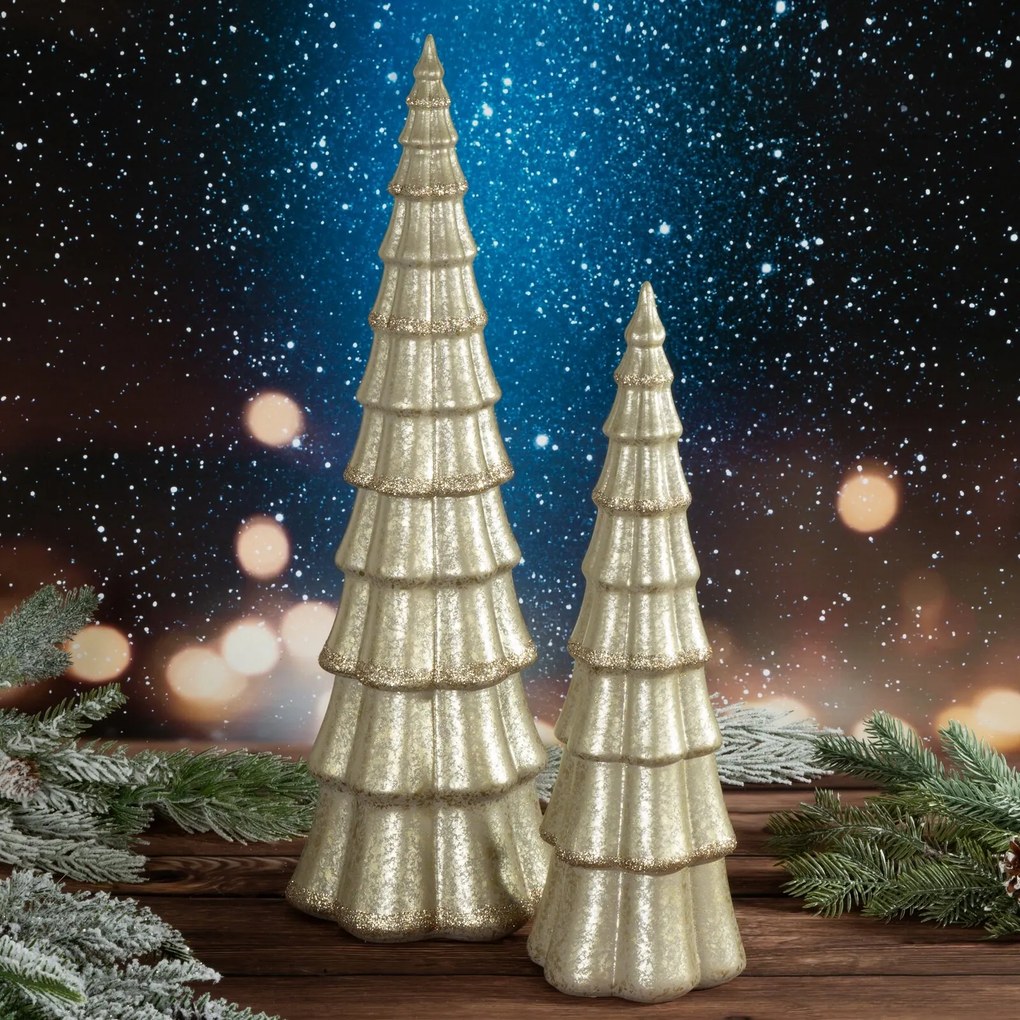 DEKORAČNÍ FIGURKA TREE 15X49 CM ŠAMPAŇSKÁ