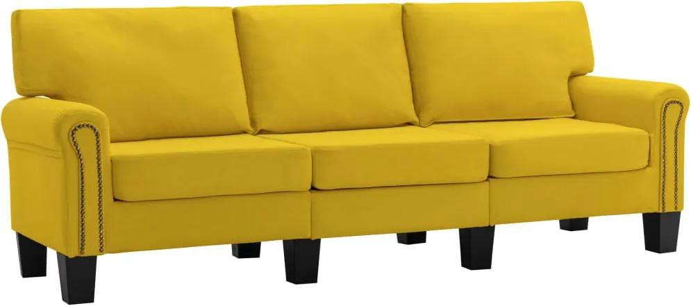 Pohovka Sapello - 3místná - textil | žlutá