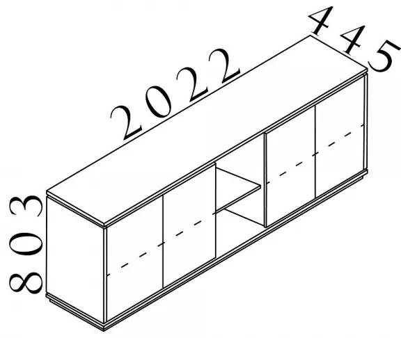 Nízká skříň Creator 202,2 x 44,5 x 80,3 cm