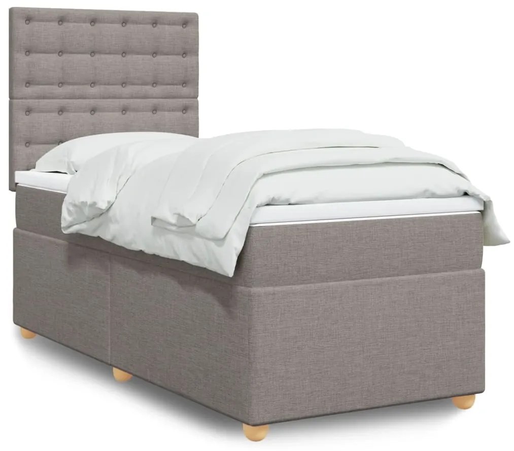 Box spring postel s matrací taupe 100 x 200 cm textil 3293509