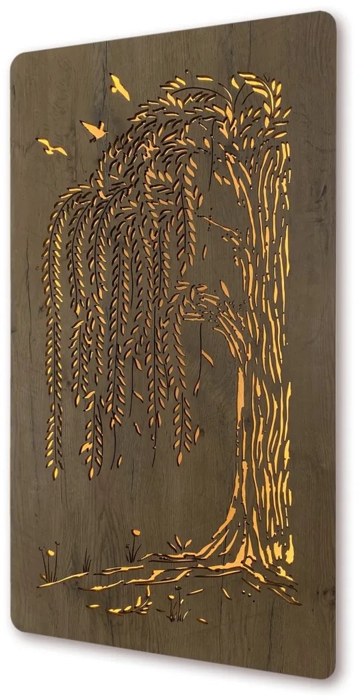 Li-Go "Vrba" světelný obraz 230V 55x100cm provedení povrchu: ořech