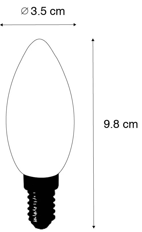 Sada 5 LED žárovek E14 B35 čirá 2,2W 470 lm 2700K