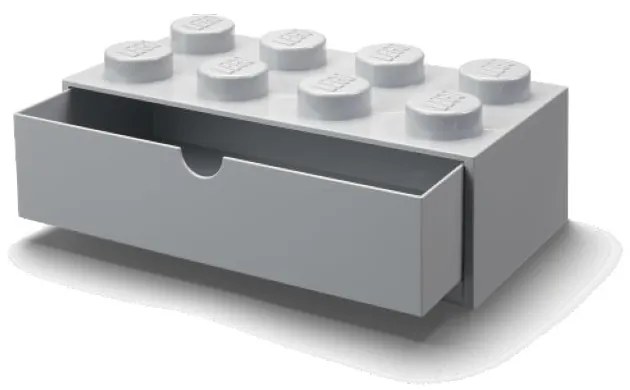 Šedý stolní box se zásuvkou LEGO® Brick, 31,6 x 11,3 cm