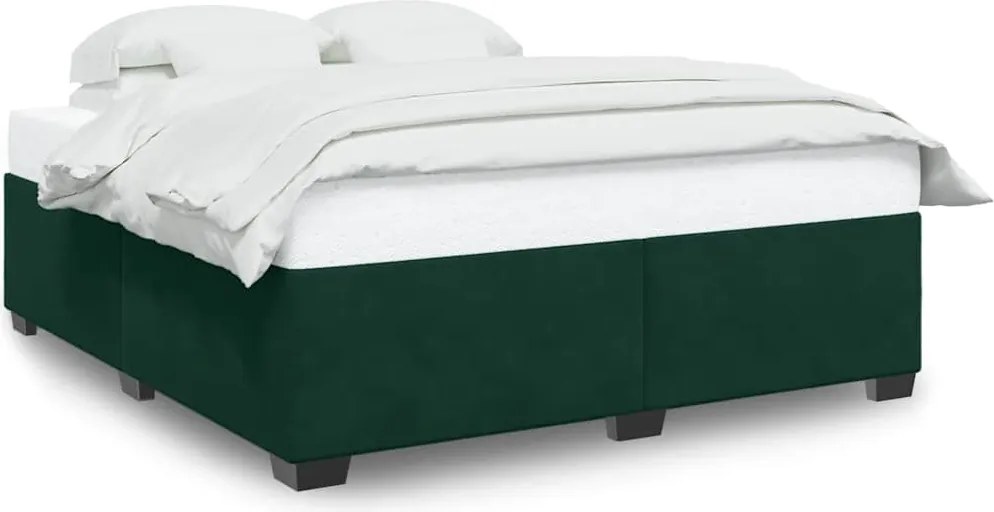 Rám postele bez matrace tmavě zelená 200 x 200 cm samet 3284658