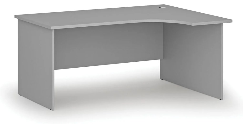 Rohový kancelářský psací stůl PRIMO GRAY, 160x120 cm, pravý, šedá