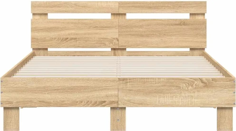 Rám postele s čelem dub sonoma 135 x 190 cm kompozitní dřevo 3207443
