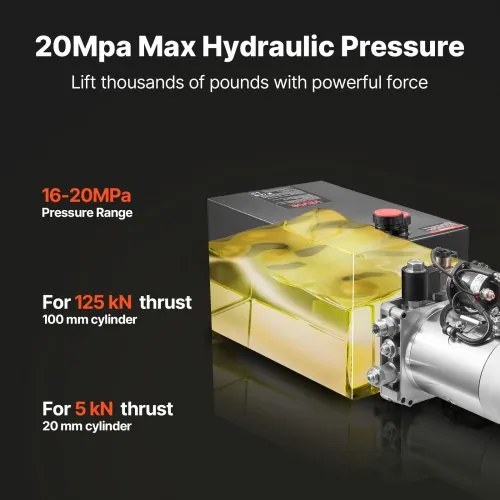 Hydraulický agregát 10 l, Maximální přetlak 22 MPa a průtok 3,4 l/min VEVOR