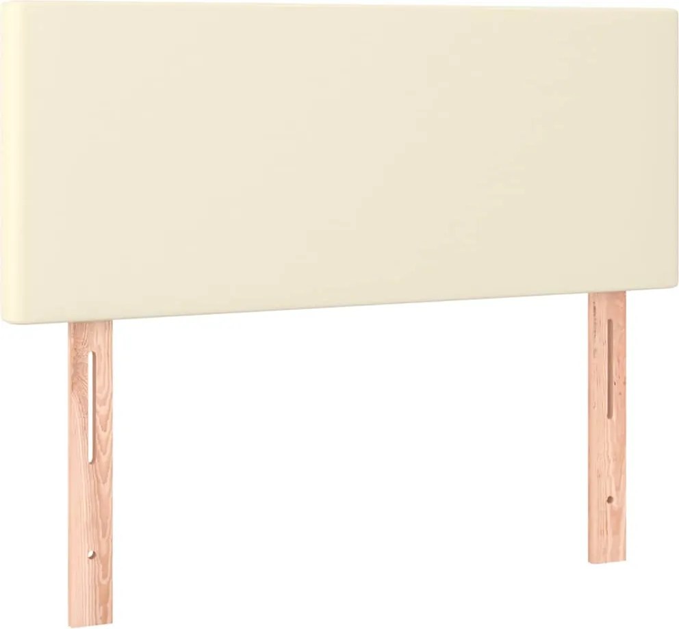 Box spring postel s matrací krémová 100x200 cm umělá kůže 3127177