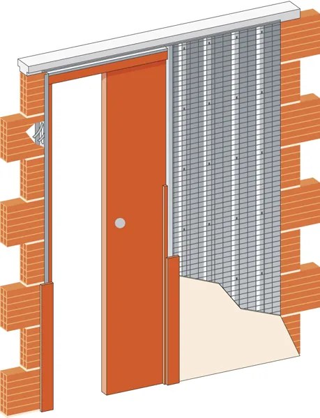 800 mm - Stavební pouzdro JAP 705 NORMA LINE - STANDARD - SDK Tloušťka pouzdra: (75mm) - 100mm příčka, Výška: 210cm