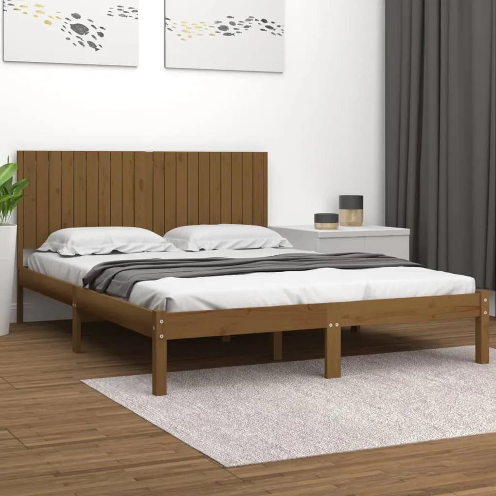 Rám postele medově hnědý masivní borovice 200 x 200 cm,  3104436