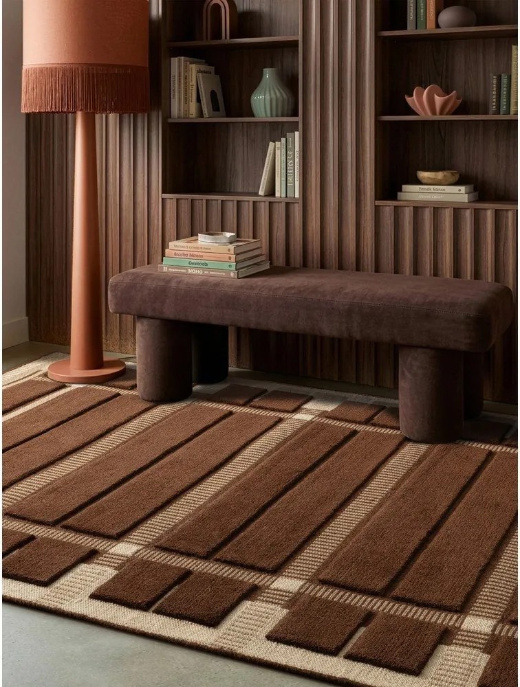 Hnědý/béžový ručně tkaný vlněný koberec 160x230 cm – Asiatic Carpets