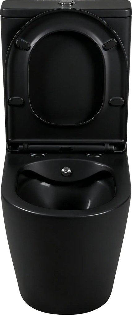 Erga Siena, WC kombi mísa 620x365x820 mm, Rimless + funkce bidetu + toaletní sedátko, černá matná, ERG-V03-SIENA-RIM-BID-BK