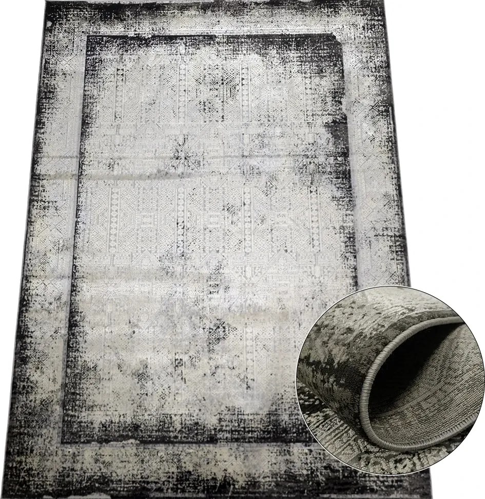 BE Koberec Deluxe 9090 GREY - šedý obdélníkový Rozměr: 60x100 cm