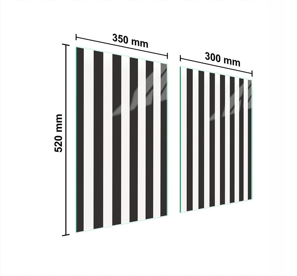 Skleněná Ochranná Deska Do Kuchyně 65x52 Pásky