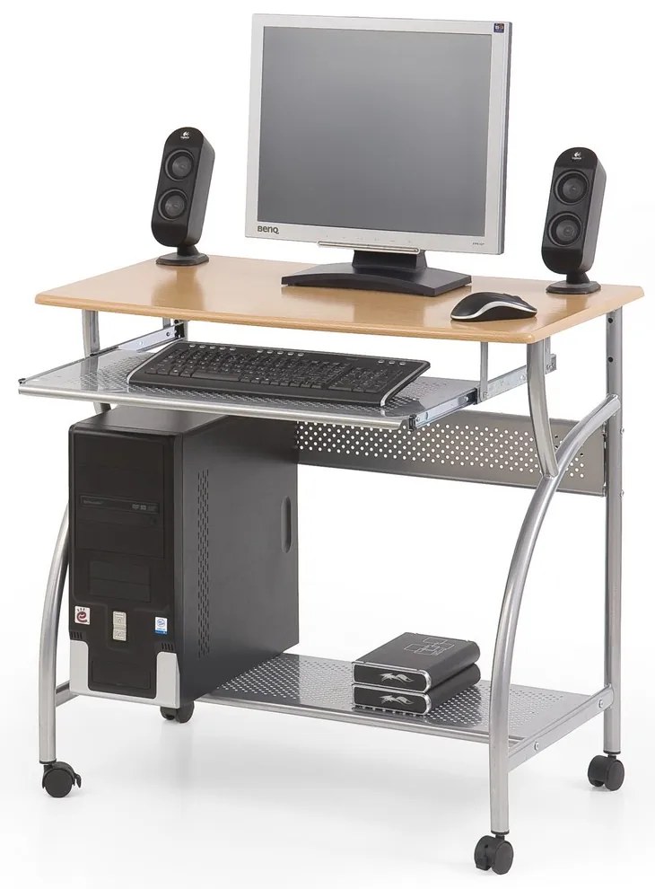 PC stůl Jacob, olše / stříbrná
