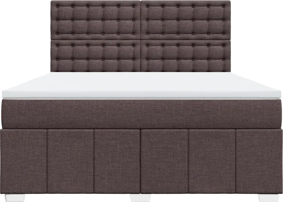 Box spring postel s matrací tmavě hnědá 180x200 cm textil 3294064