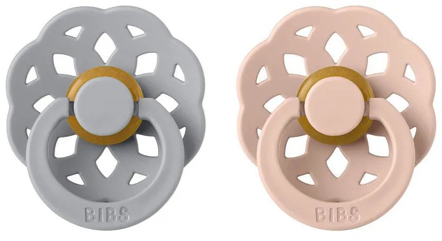 Bibs Dudlíky kaučuk 2 ks 0-6 měsíců Boheme Ivory - Blossom