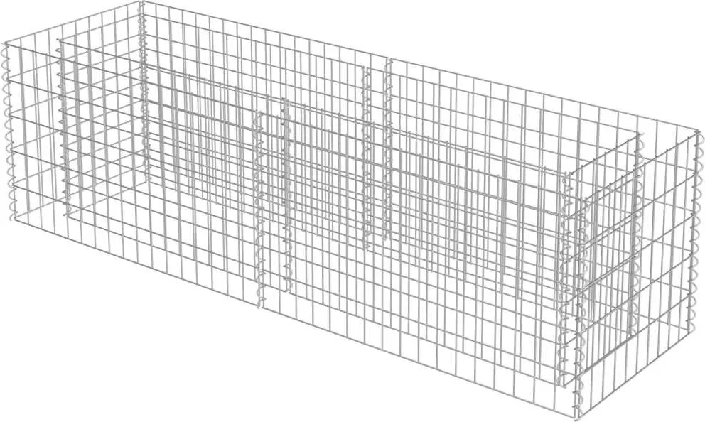 Gabionový vyvýšený záhon pozinkovaná ocel 180 x 50 x 50 cm 143559