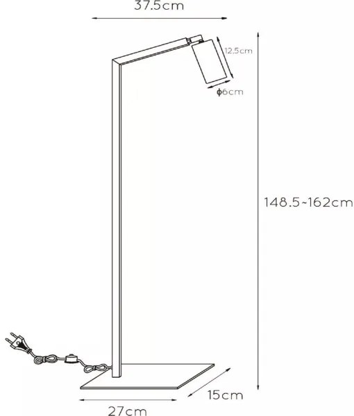 Lucide 45799/01/30 - Stojací lampa SYBIL 1xGU10/35W/230V černá/zlatá