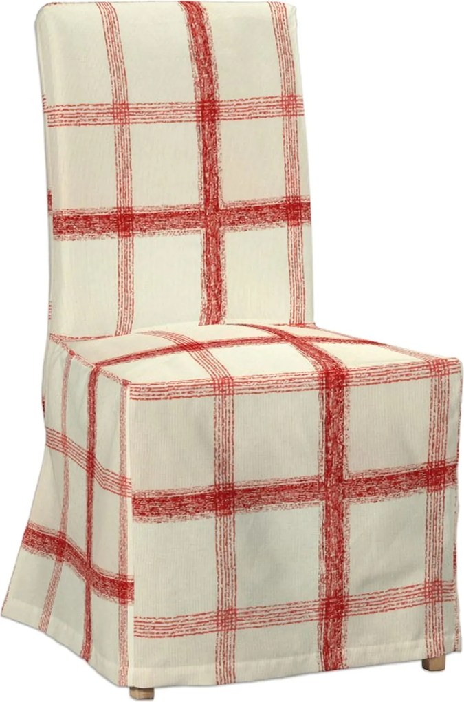 Potah na židli IKEA Henriksdal, dlouhý barva červená látka vzorované
